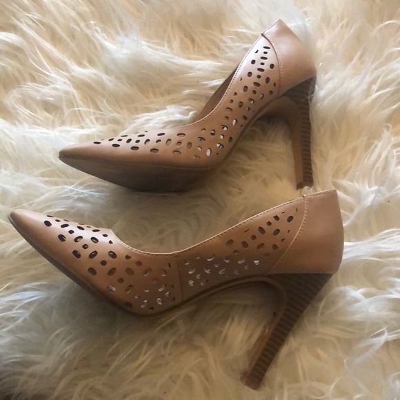 Restricted | Shoes | Restricted Nude Laser Cut Heels | Poshmark